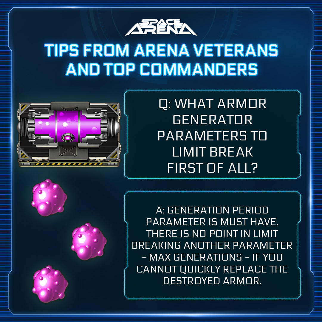 What Armor Generator parameters to limit break first of all? - Space Arena